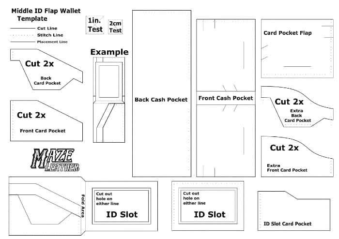 Bifold Wallet Template Pack Maze Leather
